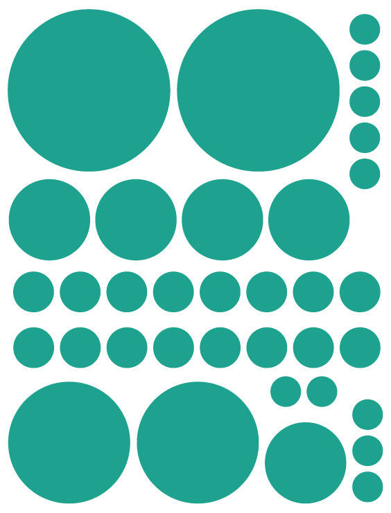 Turquoise Polka Dot Wall Decal | Polka Dot Sticker | WhimsiDecals