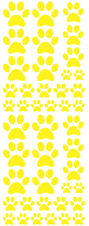 Yellow Paw Print Wall Decal | Paw Print Sticker | WhimsiDecals