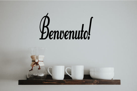 Benvenuto Italian Word Decals | Kitchen Decals | WhimsiDecals