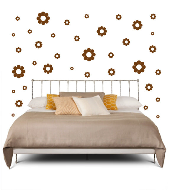 Brown Daisy Wall Decals & Stickers | Nursery Decals | WhimsiDecals