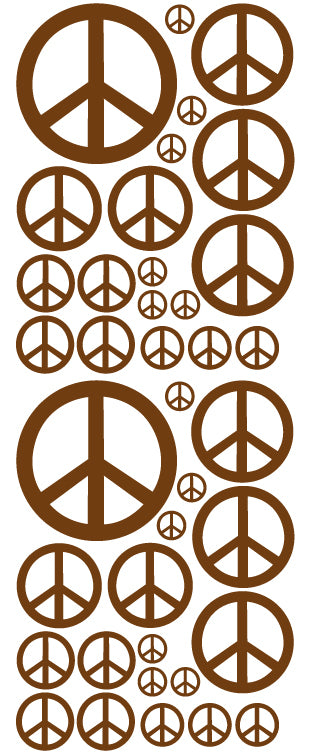 Brown Peace Sign Wall Decals | Peace Sign Sticker | WhimsiDecals