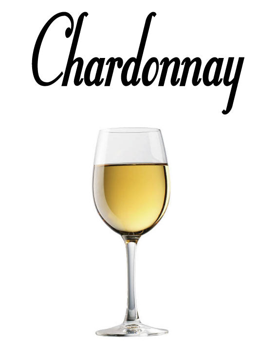 Chardonnay Wine Word Decals & Stickers | Kitchen Decal | Whimsi Decals ...