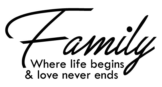 Family Where Life Begins Wall Decal | Whimsi Decals – WhimsiDecals