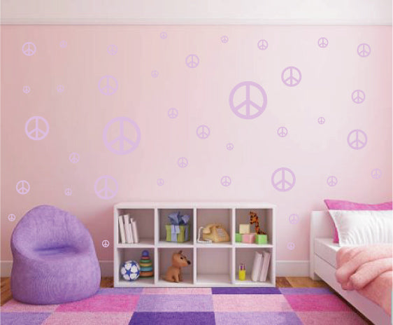 Lavender Peace Sign Wall Decals | Peace Sign Sticker | WhimsiDecals
