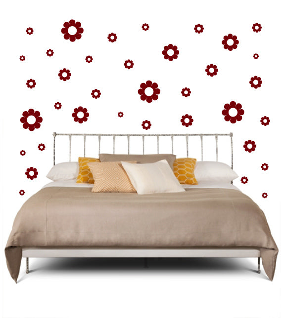 Maroon Daisy Wall Decals & Stickers | Nursery Decals | WhimsiDecals