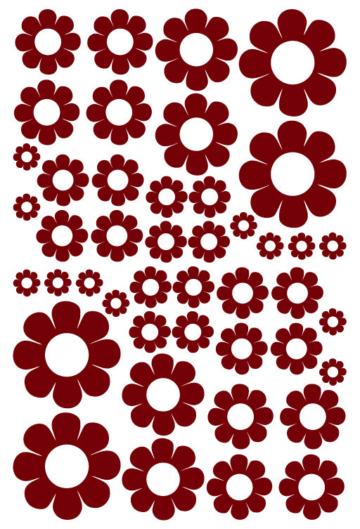 Maroon Daisy Wall Decals & Stickers | Nursery Decals | WhimsiDecals