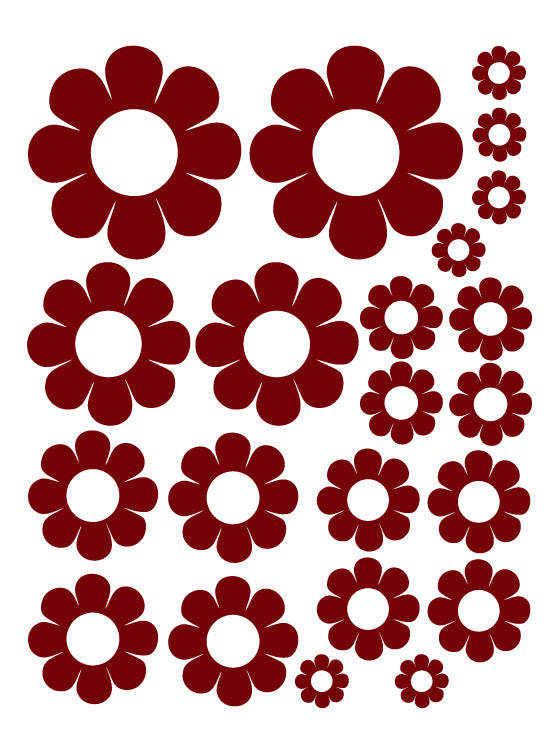 Maroon Daisy Wall Decals & Stickers | Nursery Decals | WhimsiDecals
