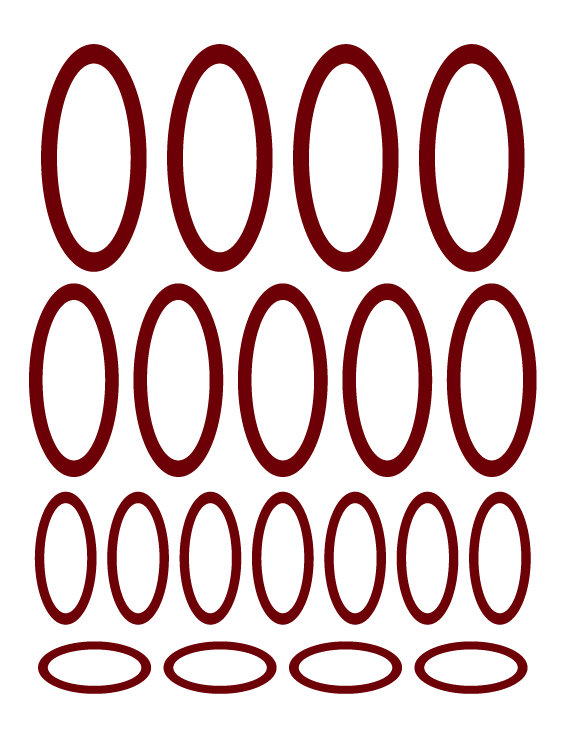 Maroon Oval Shaped Wall Decals | Bedroom Wall Decor | WhimsiDecals