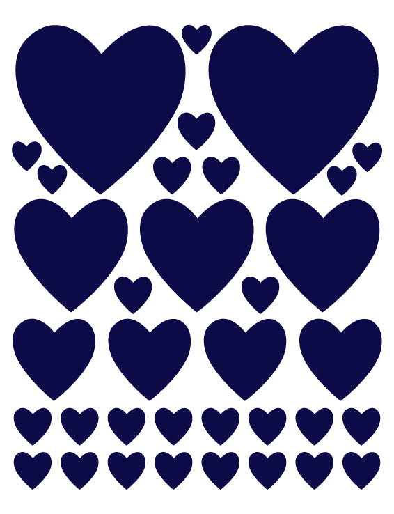 Navy Blue Heart Wall Decals & Stickers | Nursery Decal | Whimsi Decals ...