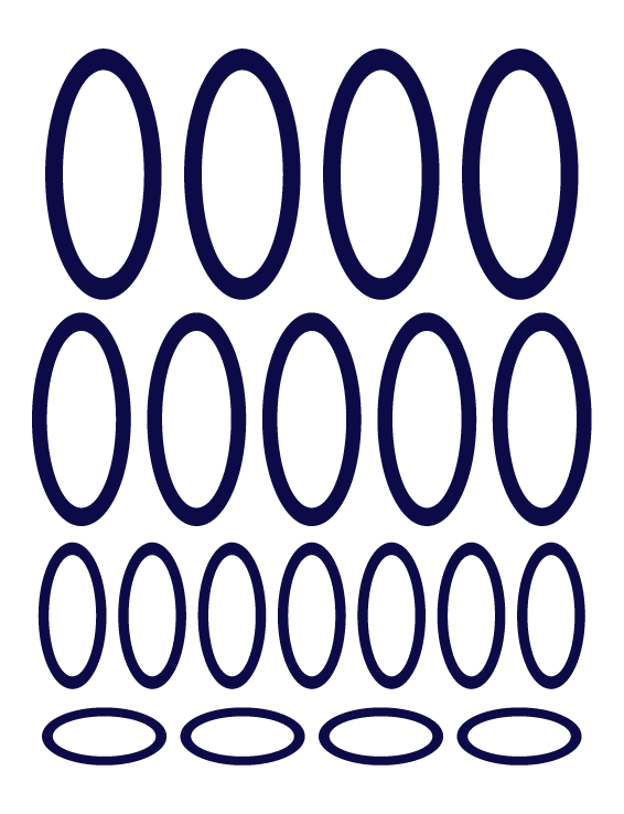 Navy Blue Oval Shaped Wall Decals | Bedroom Wall Decor | WhimsiDecals