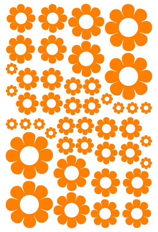 Orange Daisy Wall Decals & Stickers | Nursery Decals | WhimsiDecals