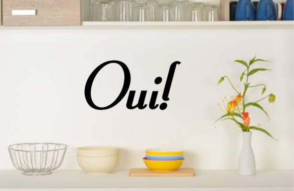 Oui French Word Wall Decal | Bathroom Wall Sticker | WhimsiDecals