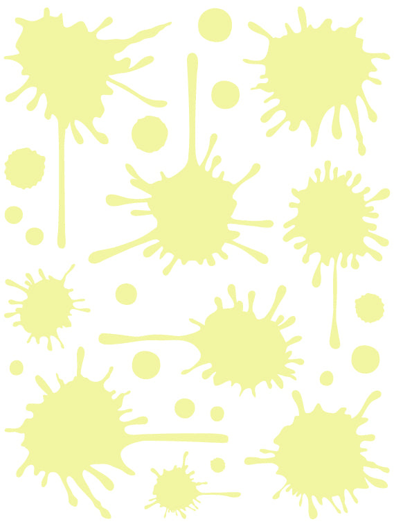 Pale Yellow Paint Splatter Decals | Paint Splat Decal | WhimsiDecals