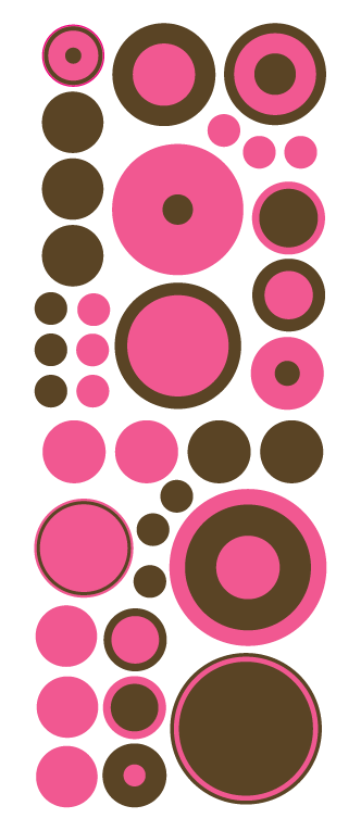 Pink & Brown Polka Dot Wall Decal | Polka Dot Sticker | WhimsiDecals