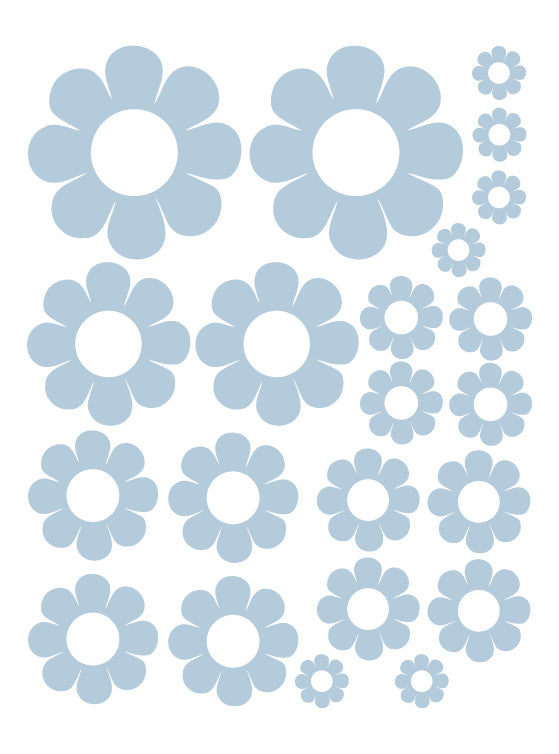 Powder Blue Daisy Wall Decal & Sticker | Nursery Decals | WhimsiDecals