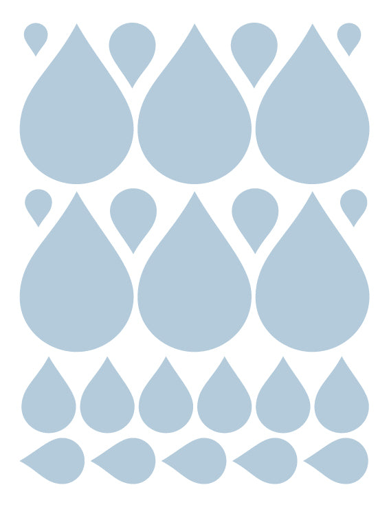 Powder Blue Raindrop Wall Decals & Stickers | WhimsiDecals