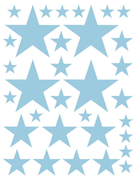 Powder Blue Star Wall Decal | Star Wall Sticker | WhimsiDecals