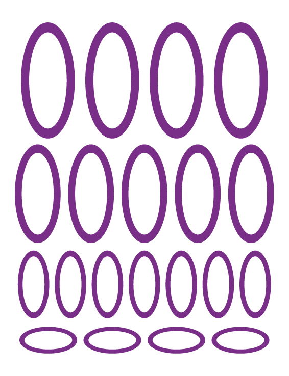 Purple Oval Shaped Wall Decals | Bedroom Wall Decor | WhimsiDecals