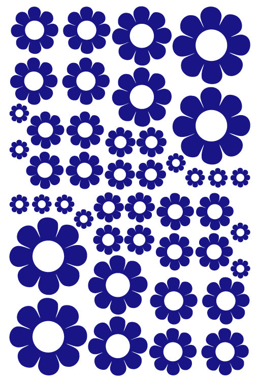 Royal Blue Daisy Wall Decals & Stickers | Nursery Decal | WhimsiDecals