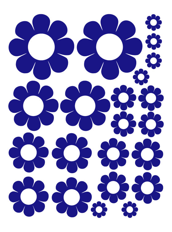 Royal Blue Daisy Wall Decals & Stickers | Nursery Decal | WhimsiDecals