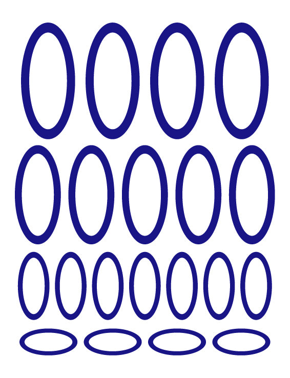 Royal Blue Oval Shaped Wall Decals | Bedroom Wall Decor | WhimsiDecals