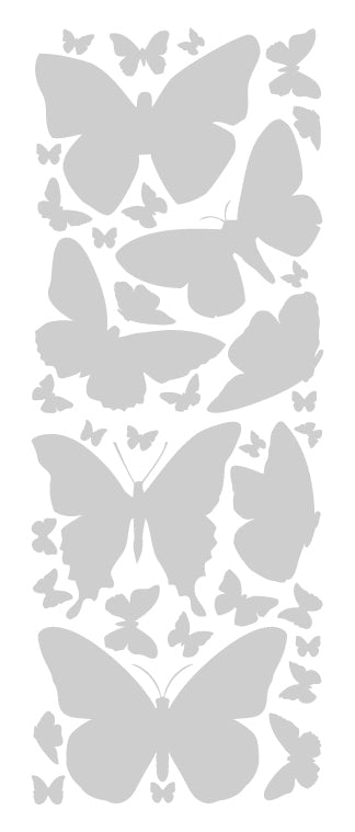Satin Silver Butterfly Wall Decals | Nursery Stickers | WhimsiDecals