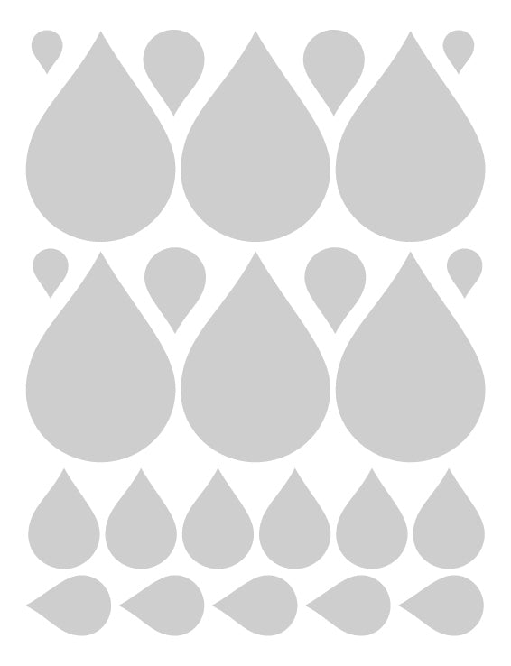 Satin Silver Raindrop Wall Decals & Stickers | WhimsiDecals