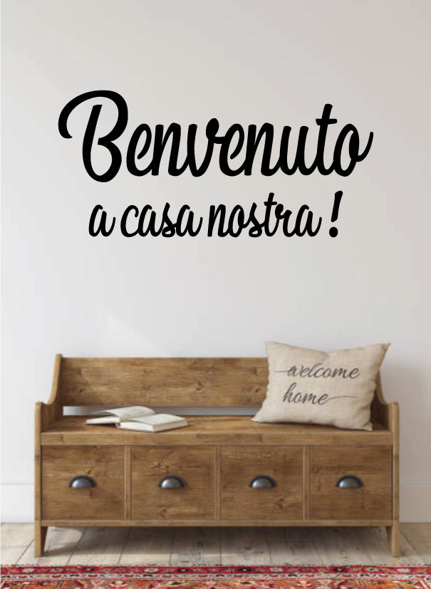 Benvenuti a casa nostra Wall Decal | Italian Word Decor| WhimsiDecals