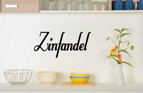 Zinfandel Wine Word Decals & Stickers | Kitchen Decals | Whimsi Decals ...